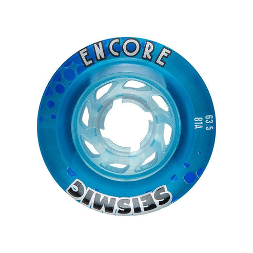 Seismic Encore 63.5mm 81a Crystal Clear Blue longboard wheels ...